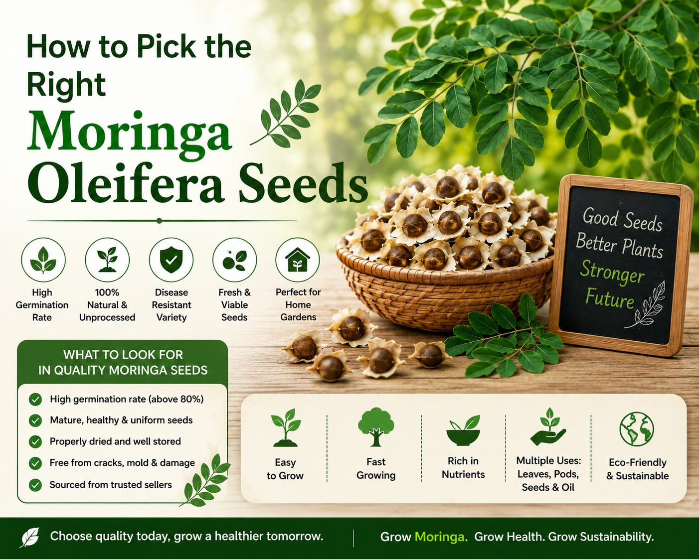 Moringa Oleifera Seeds | Plant Fast-Growing Trees